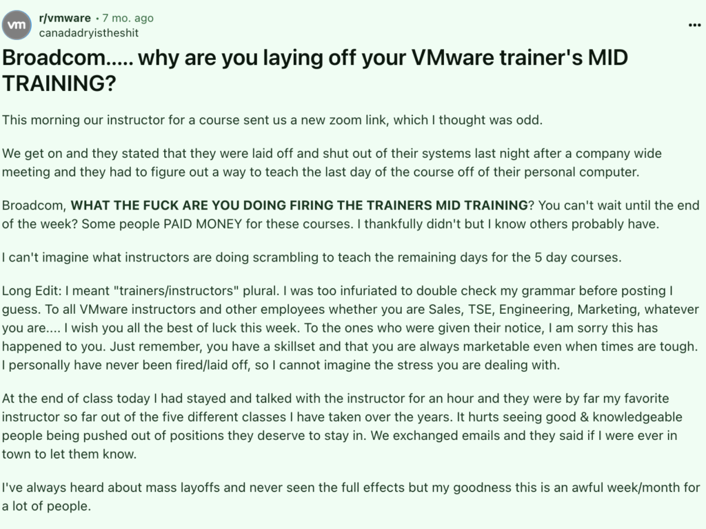 From Price Hikes to Layoffs: 5 Reddit Stories on Broadcom’s VMware ...